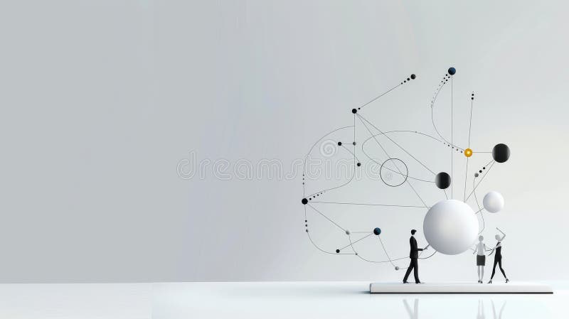 A Minimalist Illustration of a Group of Individuals Connecting through ...