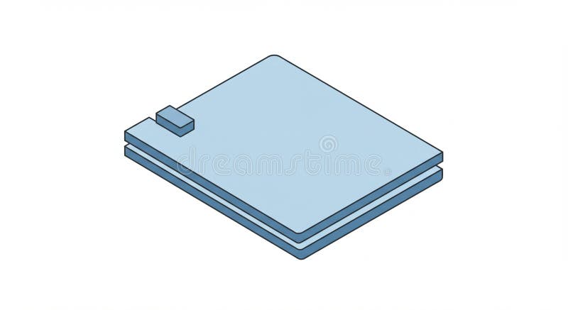 A Minimalist Illustration of a Light Blue, Rectangular Notepad with ...