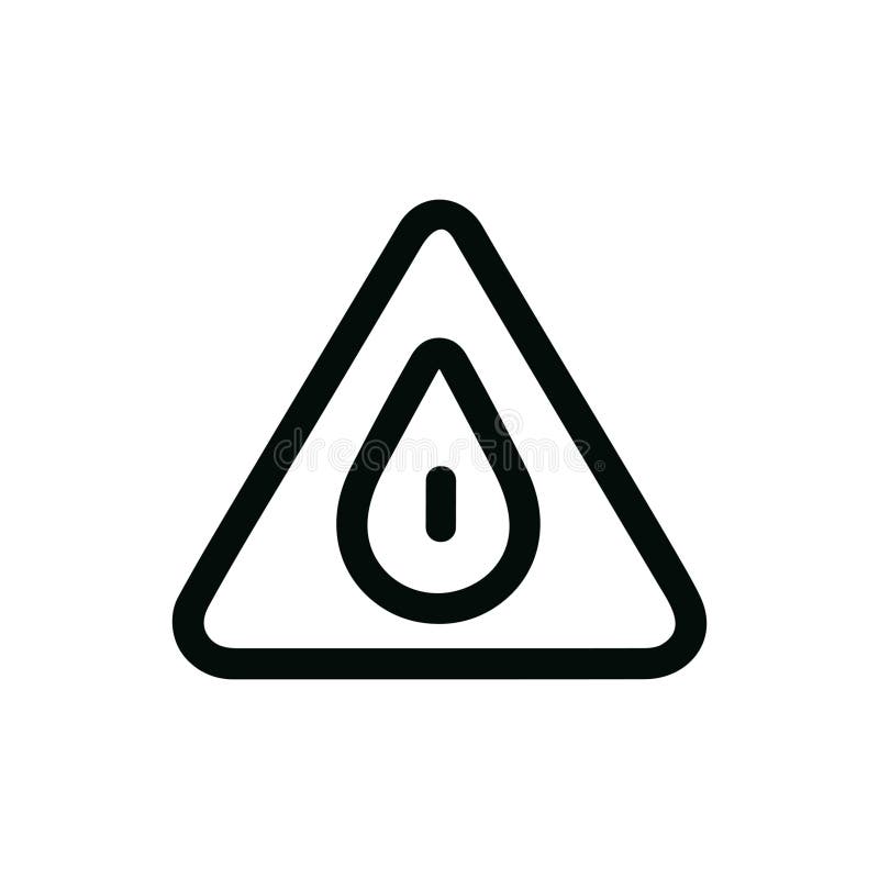 Simple Outline Hazard Liquid Drop Triangle Symbol Icon Stock ...