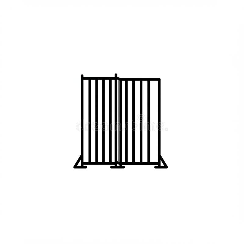 Minimalist Illustration of a Metal Barricade. the Barricade Features ...