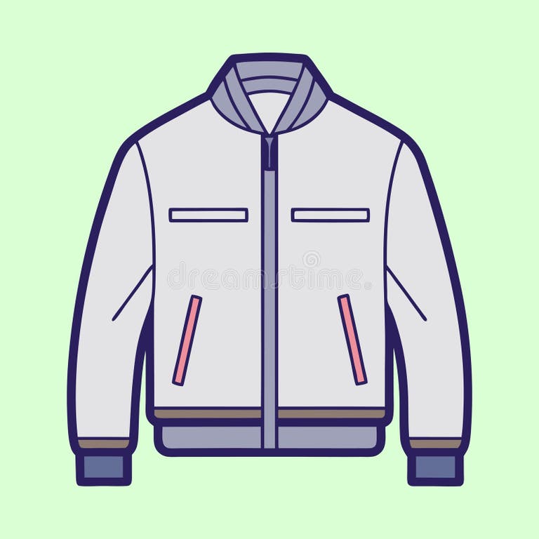 Minimalist Illustration of a Modern Varsity Jacket with Pockets and ...