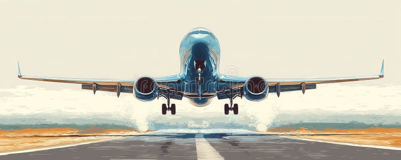 Airplane Taking Off Cartoon Illustration Stock Photos - Free & Royalty ...