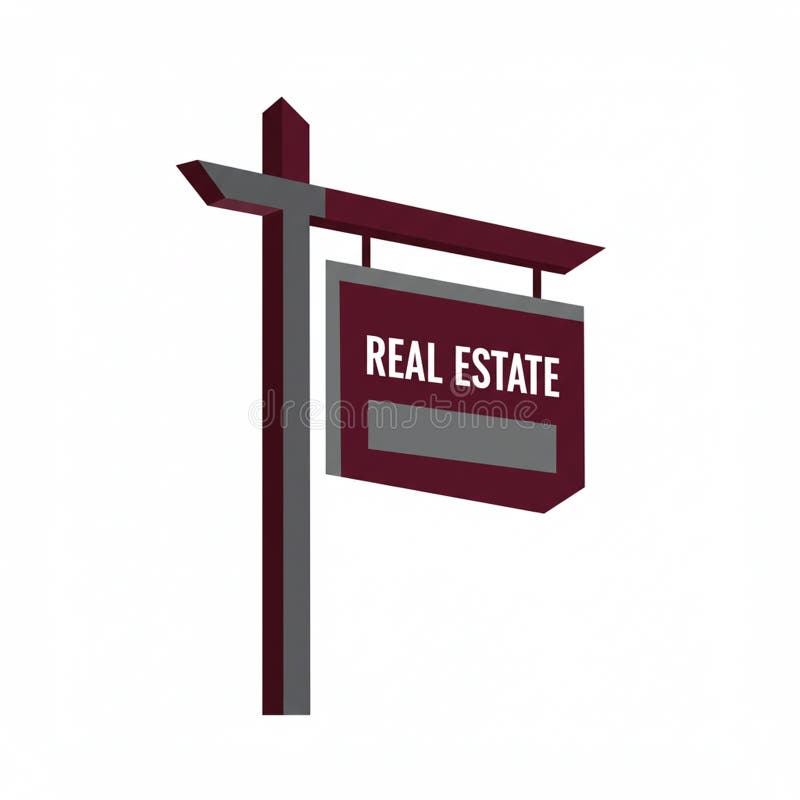 A Minimalist Illustration of a Real Estate Sign. it Features a ...