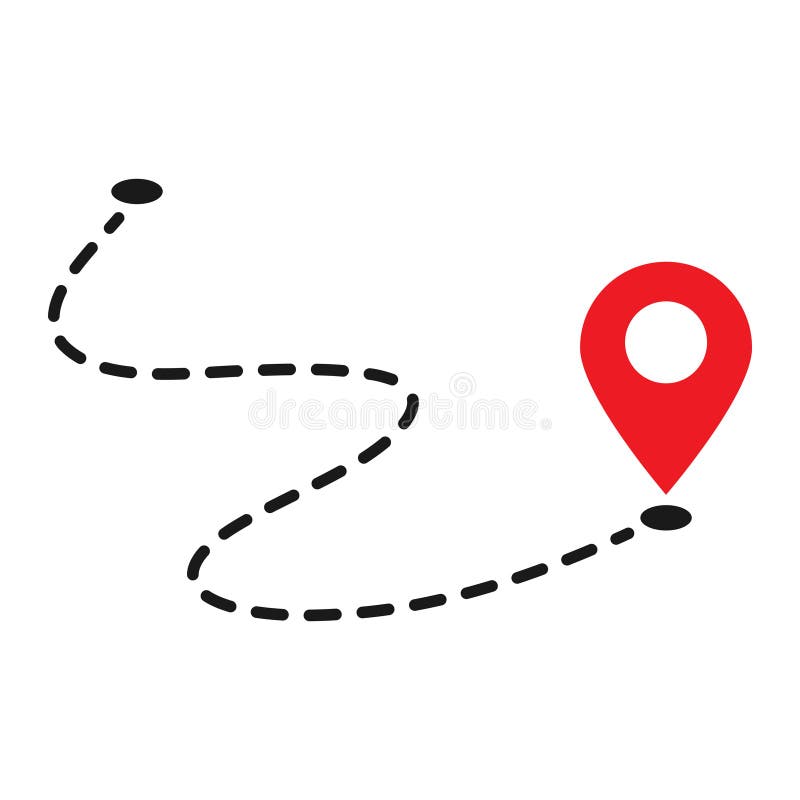 Minimalist Roadmap with Start Point and Destination Marker Stock ...