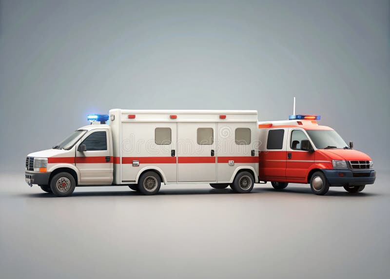 Streamlined Emergency Response a Modern Ambulance Side View ...