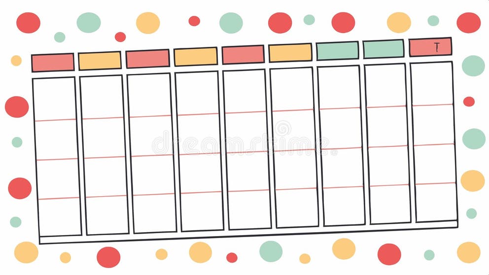 Minimalist Illustration of a Simple Weekly Planner Grid Vector Design ...