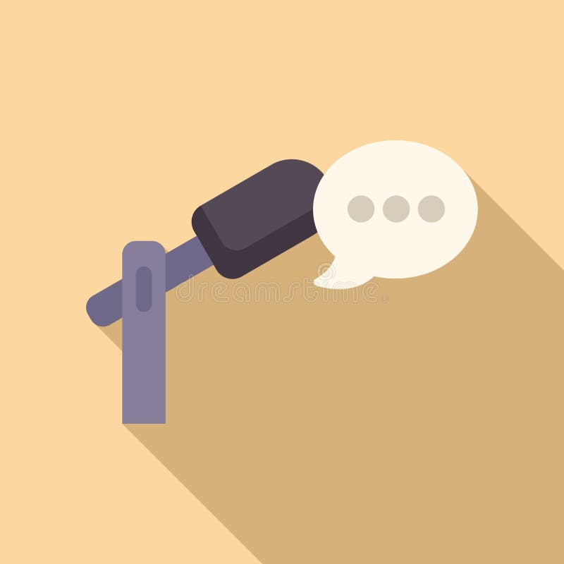 Minimalist Illustration of Speech Bubble with Microphone Stock Vector ...