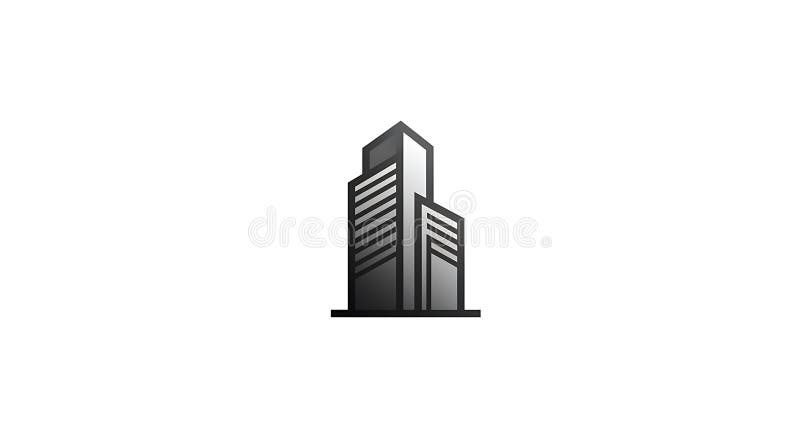Minimalist Illustration of a Stylized Skyscraper with a Flat Base. the ...