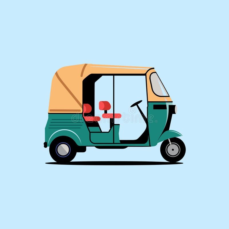 Minimalist Illustration of a Traditional Auto-Rickshaw Stock ...