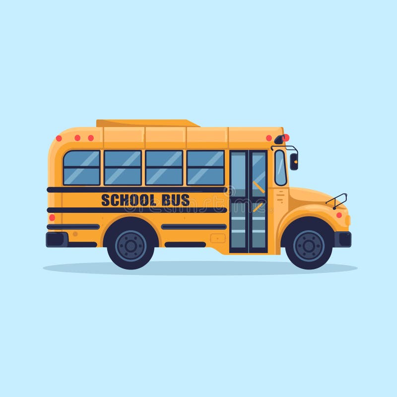 Minimalist Illustration of a Traditional School Bus Stock Illustration ...