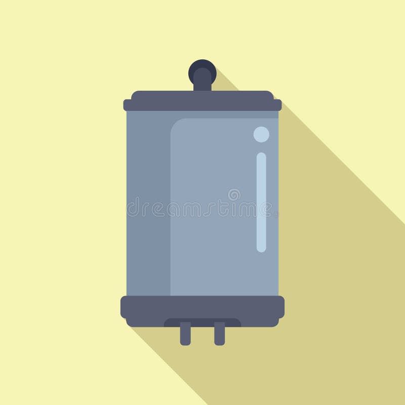 Flat Design Icon of a Trash Can Stock Vector - Illustration of urban ...