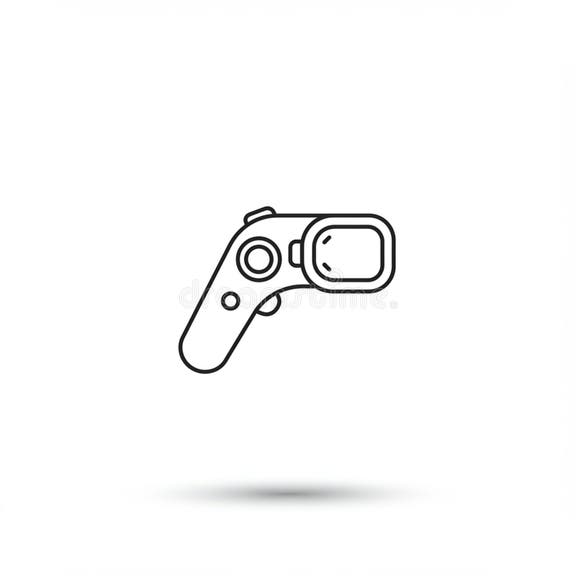 Minimalist Illustration of a Video Game Controller, Outlined in Black ...