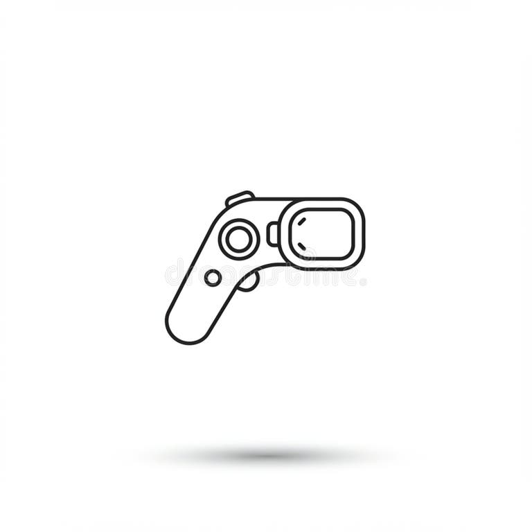 Minimalist Illustration of a Video Game Controller, Outlined in Black ...