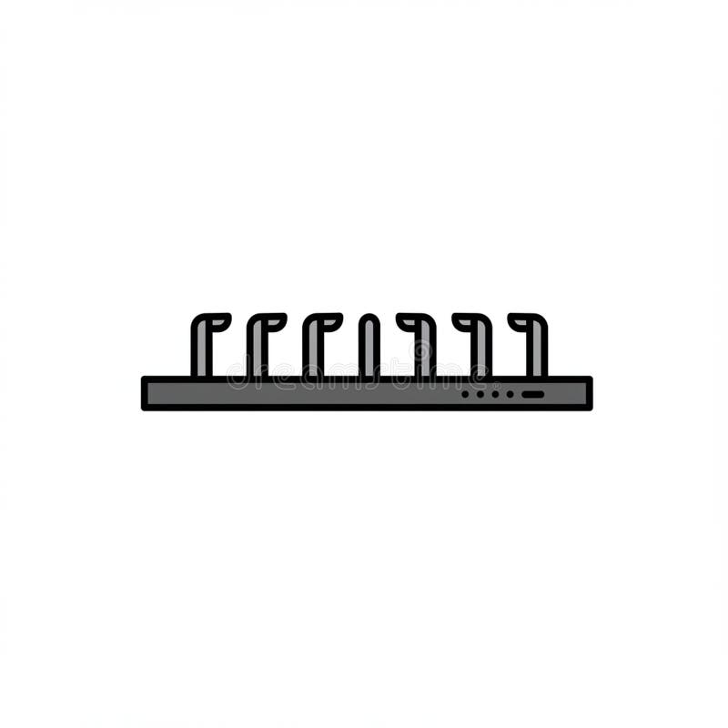 Minimalist Illustration of a WiFi Router. Features a Rectangular Base ...