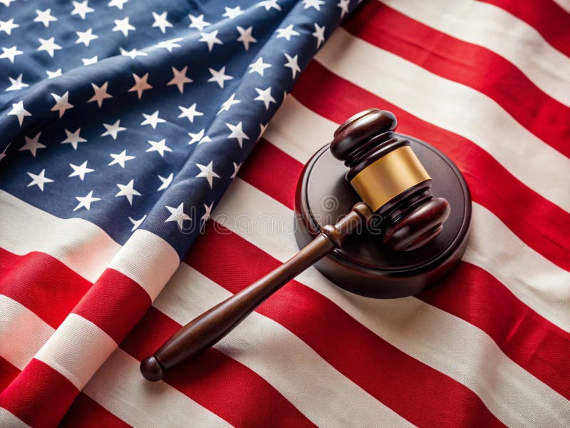 American Flag and Gavel a Minimalist Representation of Political ...