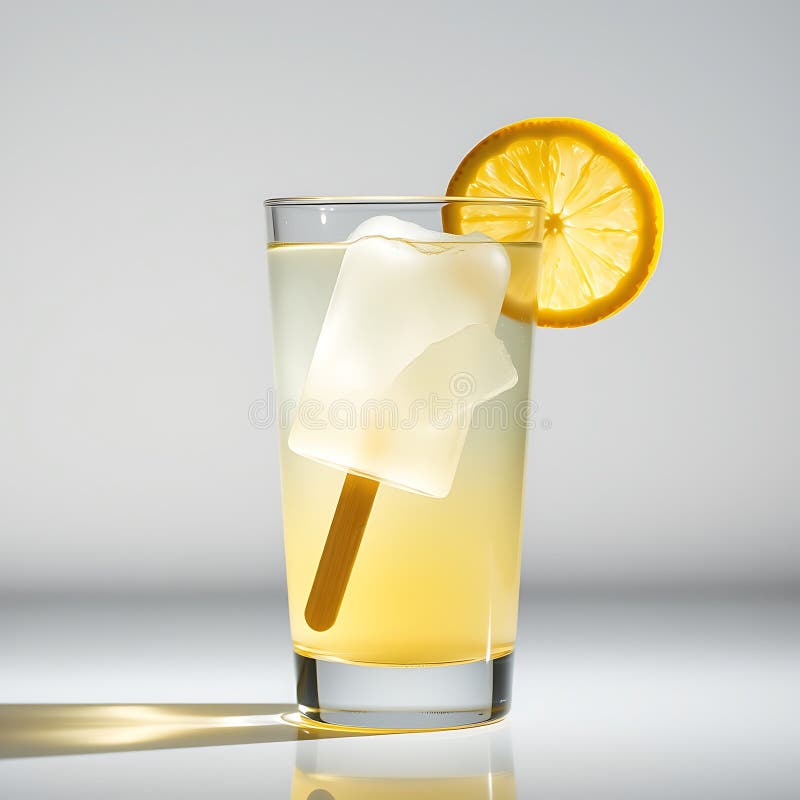 A Minimalist Image of a Clear Glass of Lemonade with a Slice of Lemon ...