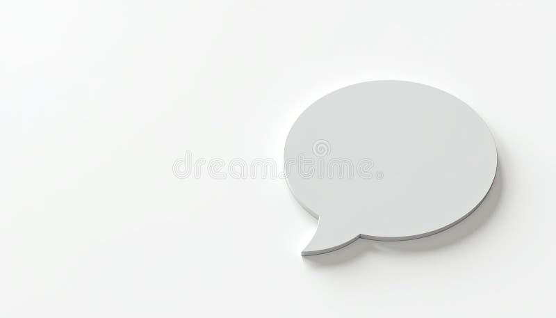 Minimalist Speech Bubble Icon on a Plain White Background, Symbolizing ...