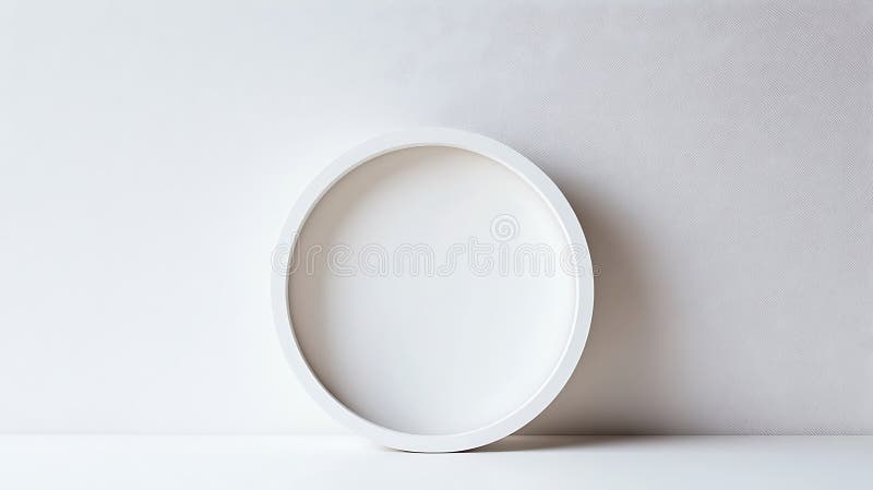 White Oval Frame Against a White Wall Stock Illustration - Illustration ...