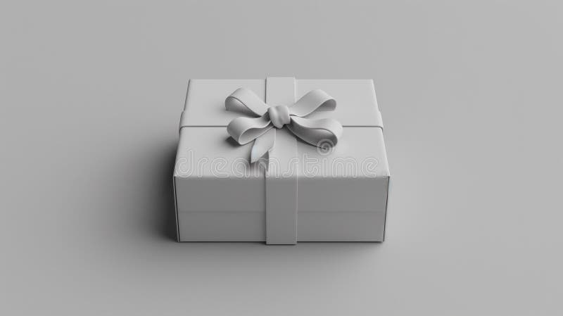 A Minimalist Image Featuring a Small, Elegantly Wrapped White Gift Box ...