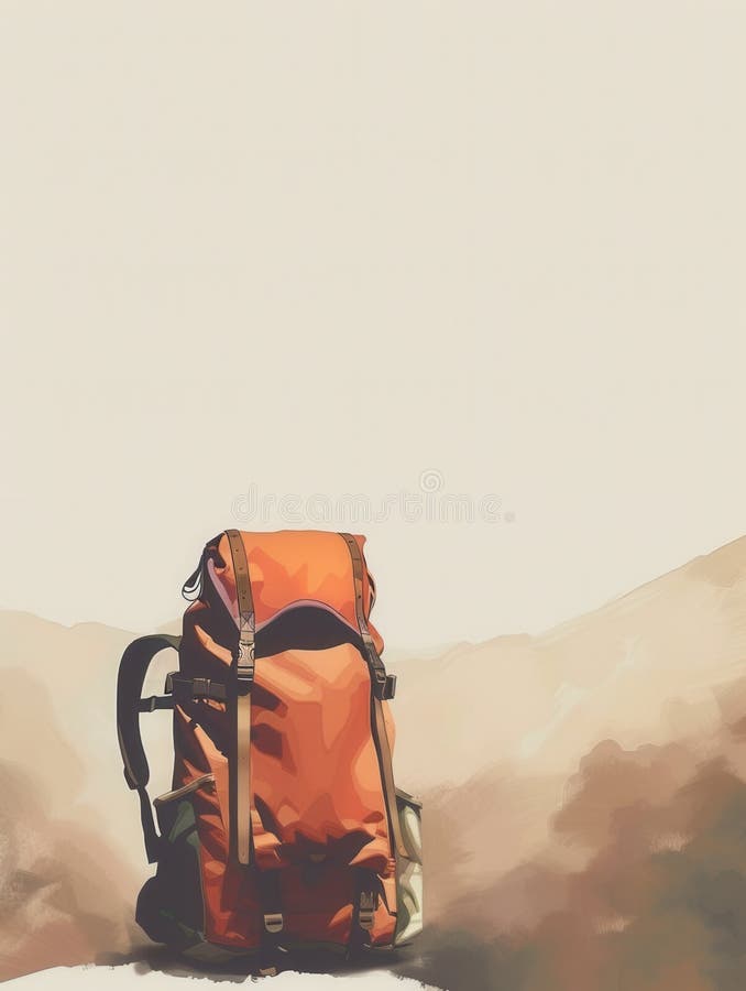 A Minimalist Image Featuring a Stylized Orange Backpack Symbolizing ...