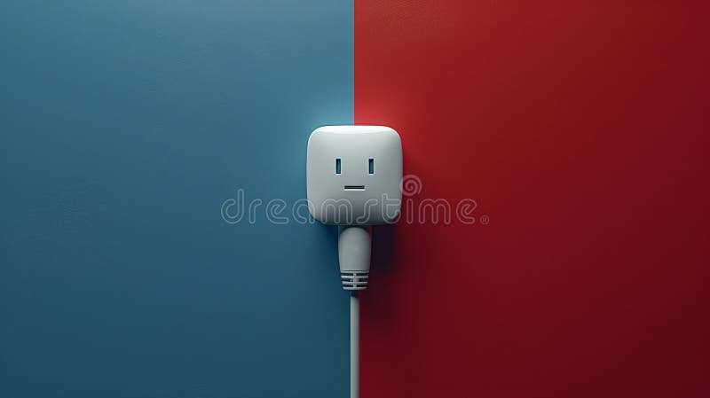 Minimalist Image Featuring a White Electrical Plug with a Neutral ...