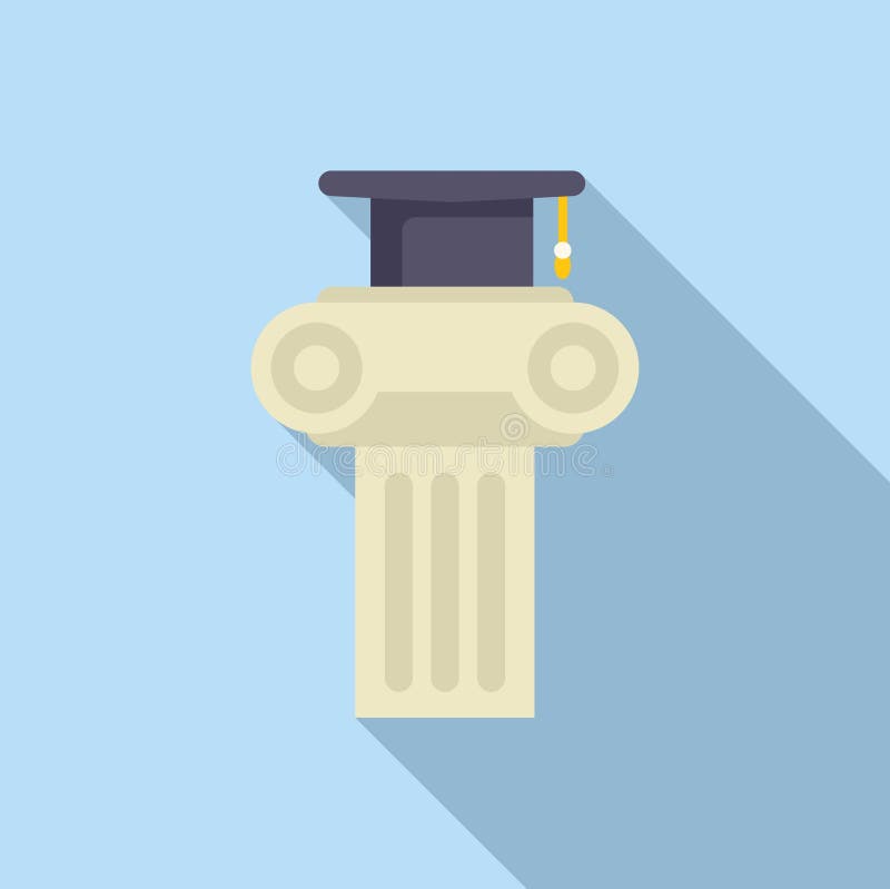 Graduation Cap on Column Illustration Stock Illustration - Illustration ...