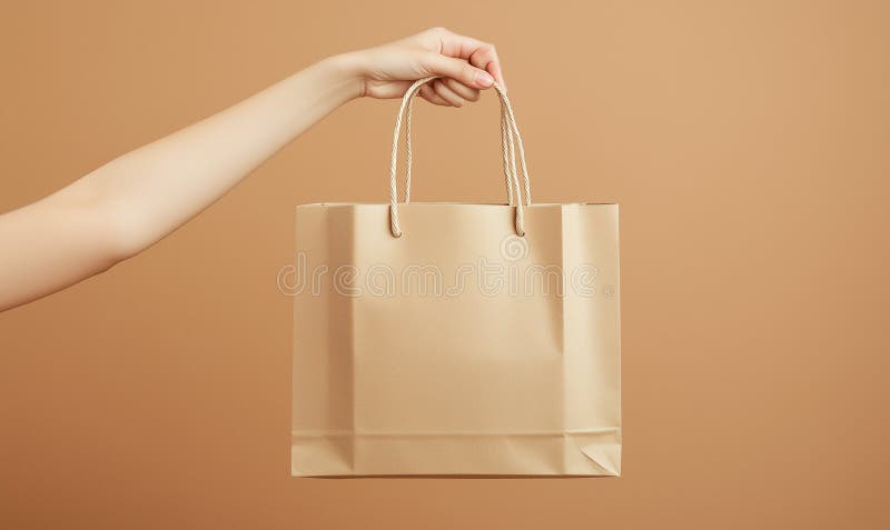 A Minimalist Image of a Hand Holding a Brown Paper Bag, Showcasing the ...