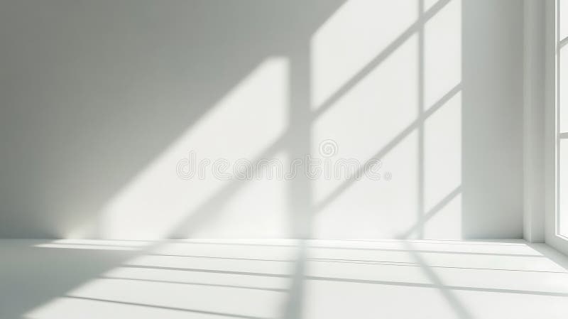 White Room Corner Sunlight Window Shadows Minimalist Stock Illustration ...