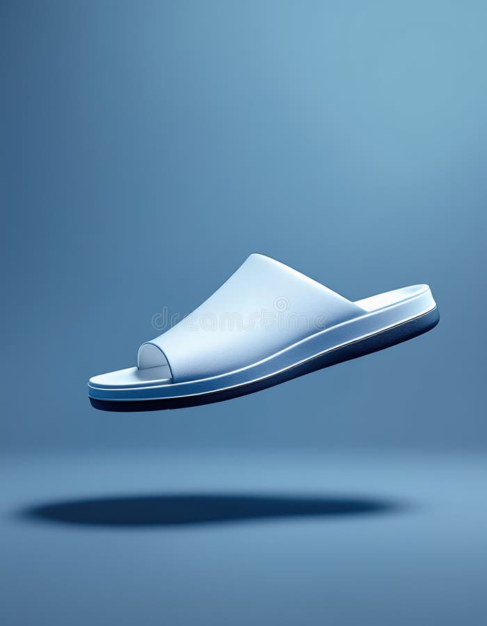 Floating White Slide Sandal Stock Illustration - Illustration of ...