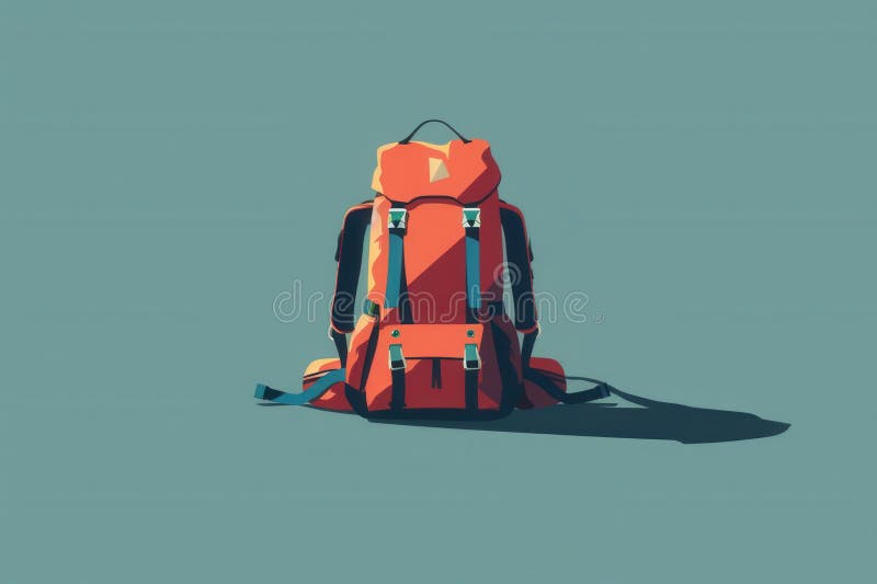A Minimalist Image of a Stylized Red Backpack, Ready for Any Adventure ...