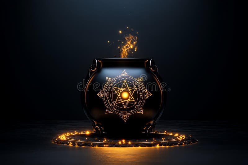 A Minimalist Image of a Witch S Cauldron Stock Illustration ...