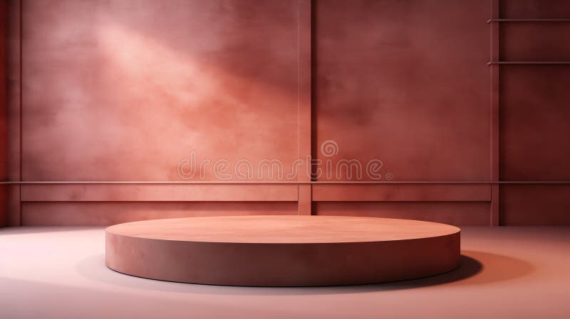 Minimalist Industrial Interior with Circular Platform for Product ...