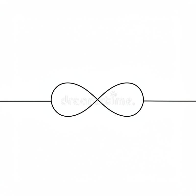 A Minimalist Infinity Symbol is Centered on a White Background. the ...