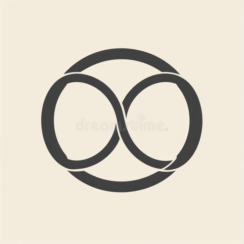 Minimalist Infinity Symbol in Circle on Beige Background Stock ...