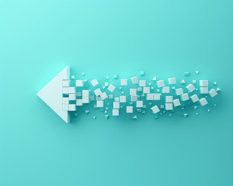 Minimalist Infographic: Arrow, Grey Blocks Transforming To Random Text ...