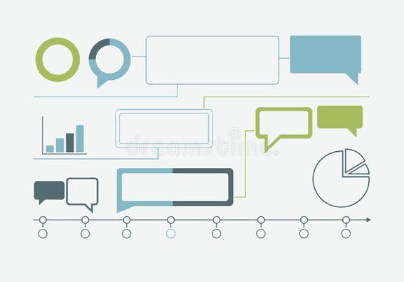 Minimalist Infographic Template with Charts and Speech Bubbles Stock Vector - Illustration of ...