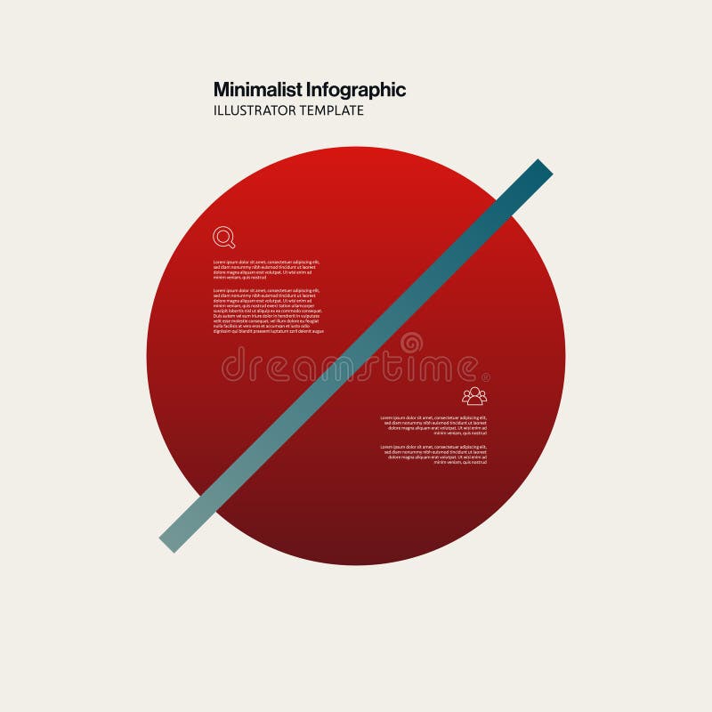 Minimalist Infographic Template with Large Circle Split in the Middle ...