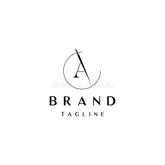 Minimalist Initial Letter a Needle Logo Design Stock Vector ...