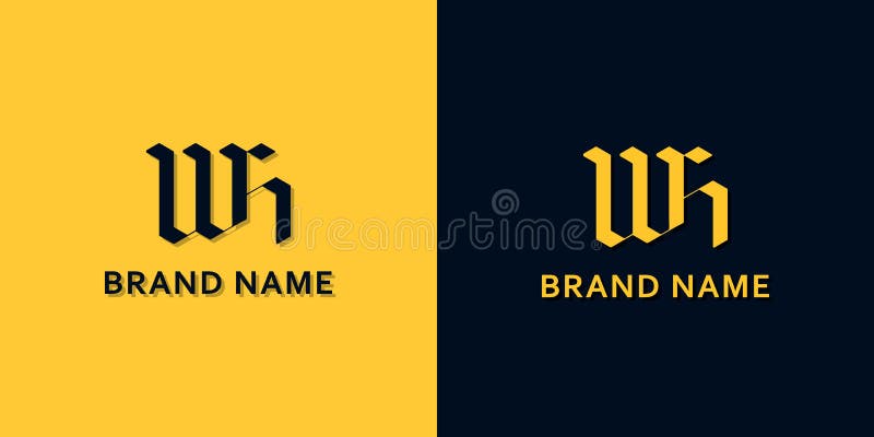 Minimalist Initial Letters WH Logo Stock Illustration - Illustration of ...