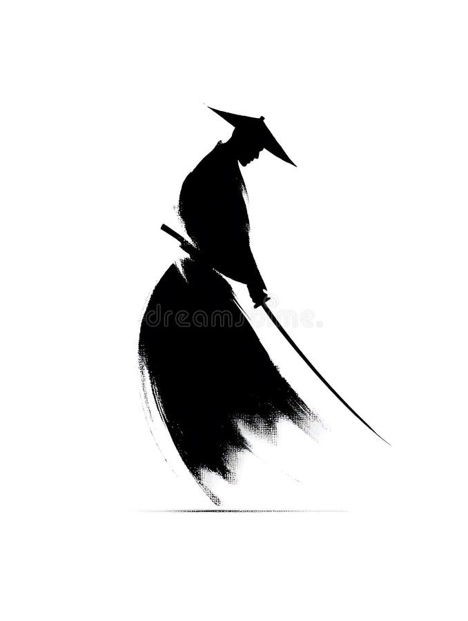 Samurai Silhouette Ink Stock Illustrations – 294 Samurai Silhouette Ink ...