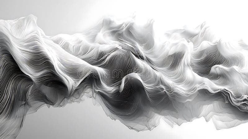 Minimalist Ink Waves Create Dynamic Flow of Lines and Textures, Evoking ...