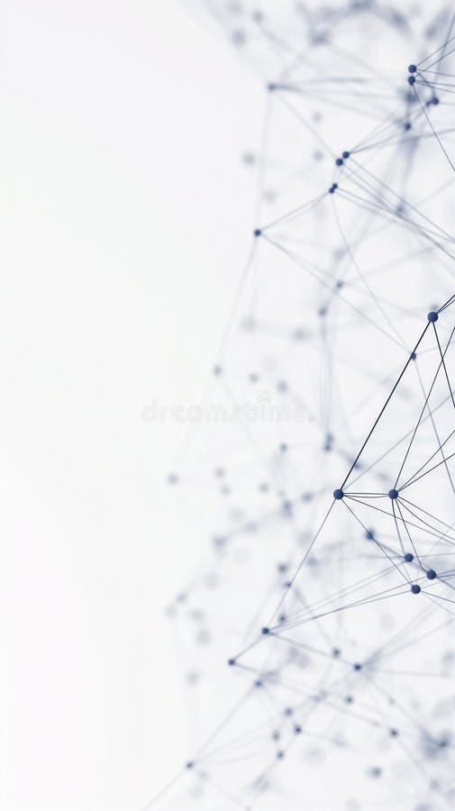 Minimalist Interconnected Network Lines Nodes Light Background ...