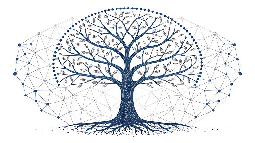 Minimalist Interconnected Tree with Geometric Lines for Modern Design ...