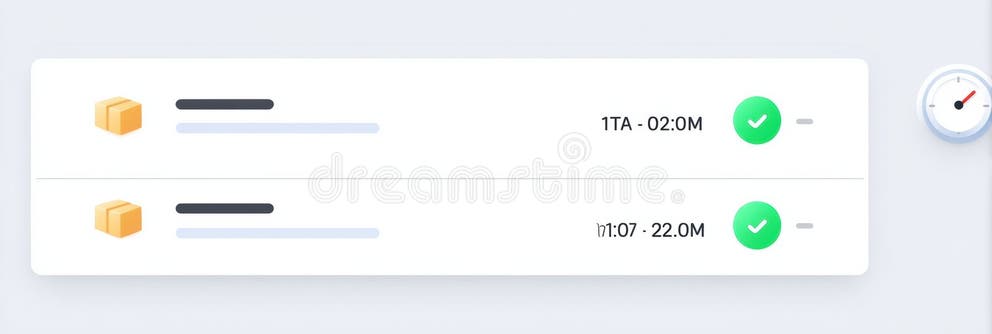 Minimalist Interface Displaying Parcel Tracking Progress and Estimated Arrival Countdown Timer ...