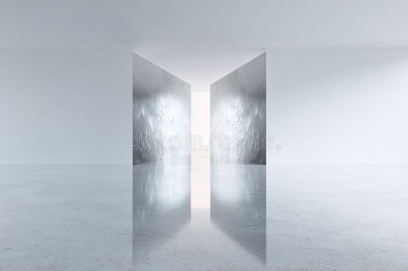 Minimalist Interior with a Bright Passage. an Ideal Backdrop for Design ...