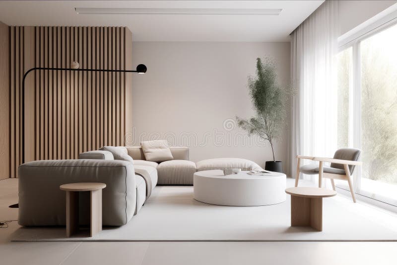 Minimalist Interior with Clean Lines and Neutral Palettes Stock ...