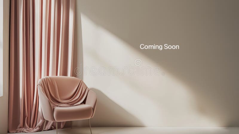 Minimalist Interior Concept with Simple Coming Soon Banner on Elegant ...