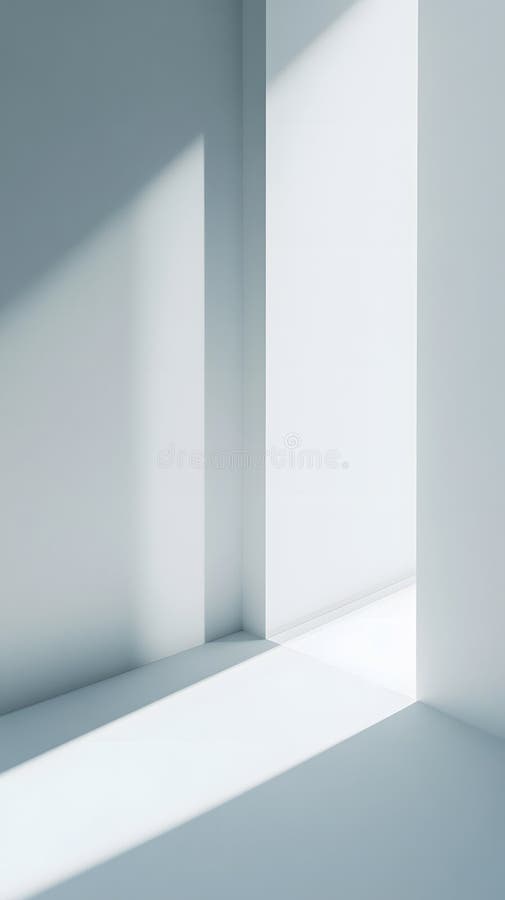 Minimalist Interior Corner with Sunlight and Shadow Stock Illustration ...