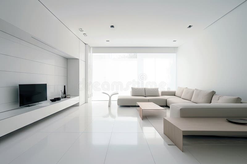 Minimalist Interior, with Crisp Lines and Clean Surfaces Stock ...
