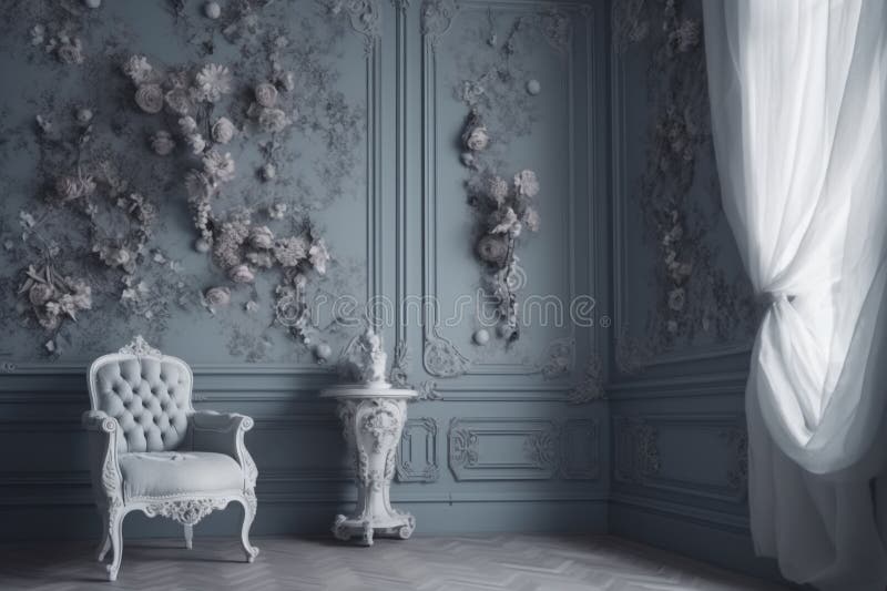Minimalist Interior Design Background in Rococo Style Stock ...